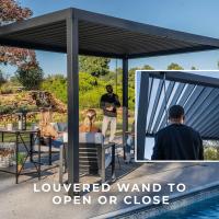 China Adjustable Rainproof Roof Steel Pergola for Heavy Duty Outdoor Living Area Space for sale