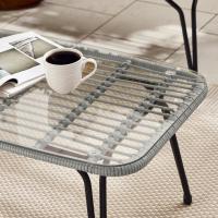 China Metal Frame Garden Set 4 Seating Balcony Furniture Plastic Rattan Patio Furniture for sale