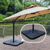 China Modern Design 50L x 50W x 7.5Hcm Plastic Umbrella Base Stand with Water or Sand Filled for sale