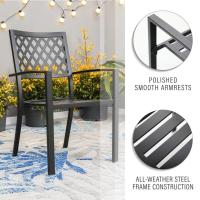 China Metal Garden Set by AJUNION Waterproof Outdoor Furniture with Stackable Dining Chairs for sale