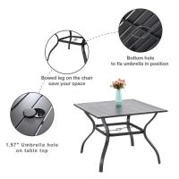 China Metal Garden Set by AJUNION Waterproof Outdoor Furniture with Stackable Dining Chairs for sale