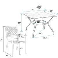 China Metal Garden Set by AJUNION Waterproof Outdoor Furniture with Stackable Dining Chairs for sale