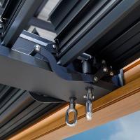 China Modern Aluminum Terrace Canopy Roof Louvered Arbours Rot Proof Wooden Coated Pergola for sale