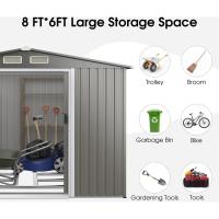 China 8x6ft Garden House Tools Storage Shed with Air Vent 69kg Powder Coated Frame by AJUNION for sale