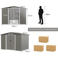 China 8x6ft Garden House Tools Storage Shed with Air Vent 69kg Powder Coated Frame by AJUNION for sale