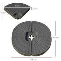 China Outdoor Furniture AJUNION 4 PCs Portable Round Parasol Base with Filled Sand or Water for sale