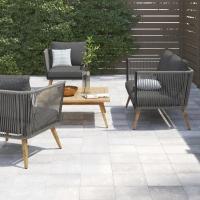 China Modern Outdoor Furniture Set with Aluminum Frame and Wood Grain Finish for sale