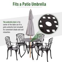 China Modern Design Style Iron Frame Cast Aluminum Dining Furniture Set with Round Table for sale