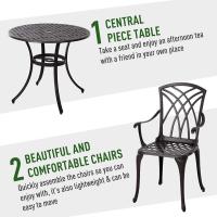 China Modern Design Style Iron Frame Cast Aluminum Dining Furniture Set with Round Table for sale