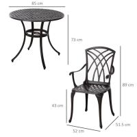 China Modern Design Style Iron Frame Cast Aluminum Dining Furniture Set with Round Table for sale