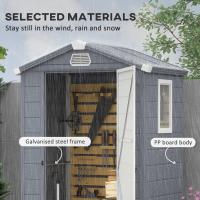 China Sustainable AJUNION Waterproof Plastic Garden Shed with Aluminum Frame and Tools House for sale