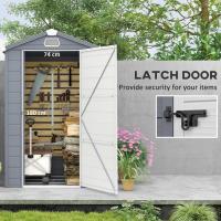 China Sustainable AJUNION Waterproof Plastic Garden Shed with Aluminum Frame and Tools House for sale