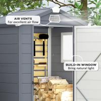 China Sustainable AJUNION Waterproof Plastic Garden Shed with Aluminum Frame and Tools House for sale
