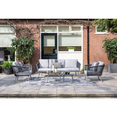 China Aluminum Frame Garden Furniture Lounge Set with Coffee Table Size L60 x D60 x H39cm for sale