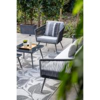 China Aluminum Frame Garden Furniture Lounge Set with Coffee Table Size L60 x D60 x H39cm for sale