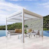 China 172kg Load Capacity Garden Louvered Pergola Canopy with Manual Control Aluminum Frame for sale