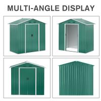 China Steel Double Sliding Door Storage Shed AJUNION Metal Garden Shed Tool House for Storage for sale