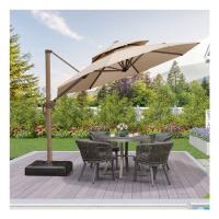 China Outdoor Garden Patio 360 Degree Rotation Aluminium Double Roof Umbrella Deluxe Parasol for sale
