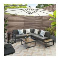 China Garden Set AJUNION L Shape Sectional Sofa with UKFR Cushion and Aluminum Frame for sale