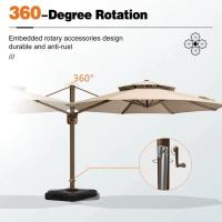 China Outdoor Garden Patio 360 Degree Rotation Aluminium Double Roof Umbrella Deluxe Parasol for sale