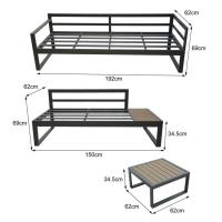 China Garden Set AJUNION L Shape Sectional Sofa with UKFR Cushion and Aluminum Frame for sale