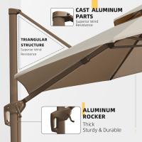 China Outdoor Garden Patio 360 Degree Rotation Aluminium Double Roof Umbrella Deluxe Parasol for sale