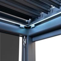 China Outdoor Aluminum Bioclimatic Canopy AJUNION Waterproof Louver Garden Pergolas Bridge for sale