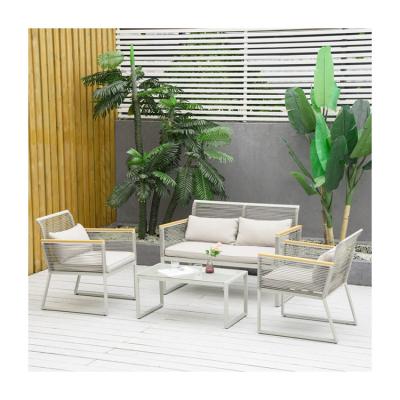 China AJUNION Garden Set with Handwoven PE Rattan and Aluminum Frame W59.5 x D68.5 x H79cm for sale