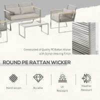 China AJUNION Garden Set with Handwoven PE Rattan and Aluminum Frame W59.5 x D68.5 x H79cm for sale