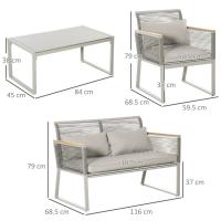 China AJUNION Garden Set with Handwoven PE Rattan and Aluminum Frame W59.5 x D68.5 x H79cm for sale