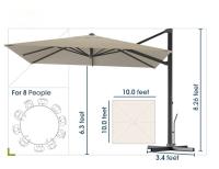 China AJUNION 10ft Aluminum Luxury Patio Umbrella Auto Tilt Waterproof Parasol for Outdoor for sale