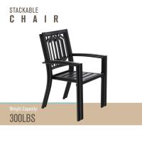 China Outdoor Dining Set with Stackable Chair AJUNION Metal Space Restaurant Furniture for sale