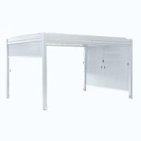 China 151kg Modern Outdoor Pergola with Bioclimatic Louver Roof and Screen from AJUNION for sale