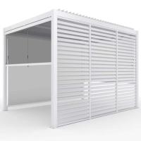 China 151kg Modern Outdoor Pergola with Bioclimatic Louver Roof and Screen from AJUNION for sale
