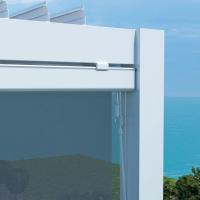 China 151kg Modern Outdoor Pergola with Bioclimatic Louver Roof and Screen from AJUNION for sale
