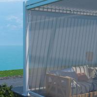 China 151kg Modern Outdoor Pergola with Bioclimatic Louver Roof and Screen from AJUNION for sale