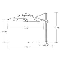 China Modern Design AJUNION Commercial Outdoor Umbrella with Waterproof 2-Tier Sun Canopy for sale