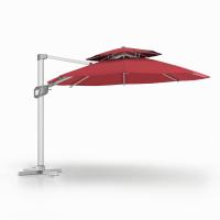 China Modern Design AJUNION Commercial Outdoor Umbrella with Waterproof 2-Tier Sun Canopy for sale