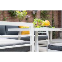 China Aluminum Outdoor Dining Table Garden Furniture Set with Bench by AJUNION for sale