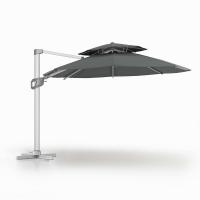 China Modern Design AJUNION Commercial Outdoor Umbrella with Waterproof 2-Tier Sun Canopy for sale