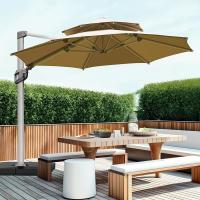 China Modern Design AJUNION Commercial Outdoor Umbrella with Waterproof 2-Tier Sun Canopy for sale
