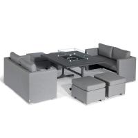 China Modern Design Garden Furniture Sofa Set with Firepit Table Table Size W126 x D126 x H71cm for sale