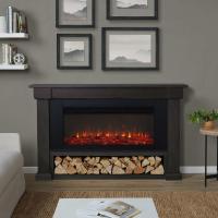 China Electric Fireplace Cabinet with Firewood Storage and 100 BTU Heat Output Remote Control for sale