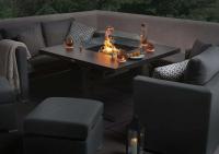 China Modern Design Garden Furniture Sofa Set with Firepit Table Table Size W126 x D126 x H71cm for sale