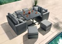 China Modern Design Garden Furniture Sofa Set with Firepit Table Table Size W126 x D126 x H71cm for sale