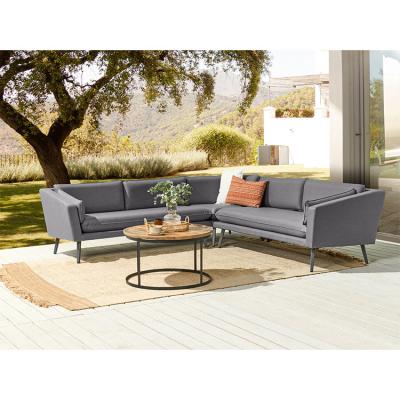 China Modern Design Style Grey Cushion All Weather Fabric Sofa Set Furniture for Villa Garden for sale