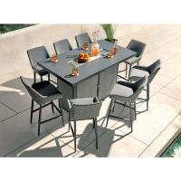 China Mail Packing AJUNION All Weather Outdoor Dining Set with Firepit Table for sale