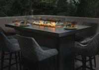 China Mail Packing AJUNION All Weather Outdoor Dining Set with Firepit Table for sale