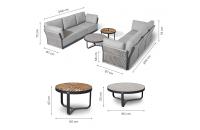 China Modern Luxury Patio Furniture Fabric Sofa Garden Set for Villa Garden Modern Style for sale