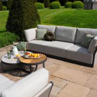 China Modern Luxury Patio Furniture Fabric Sofa Garden Set for Villa Garden Modern Style for sale